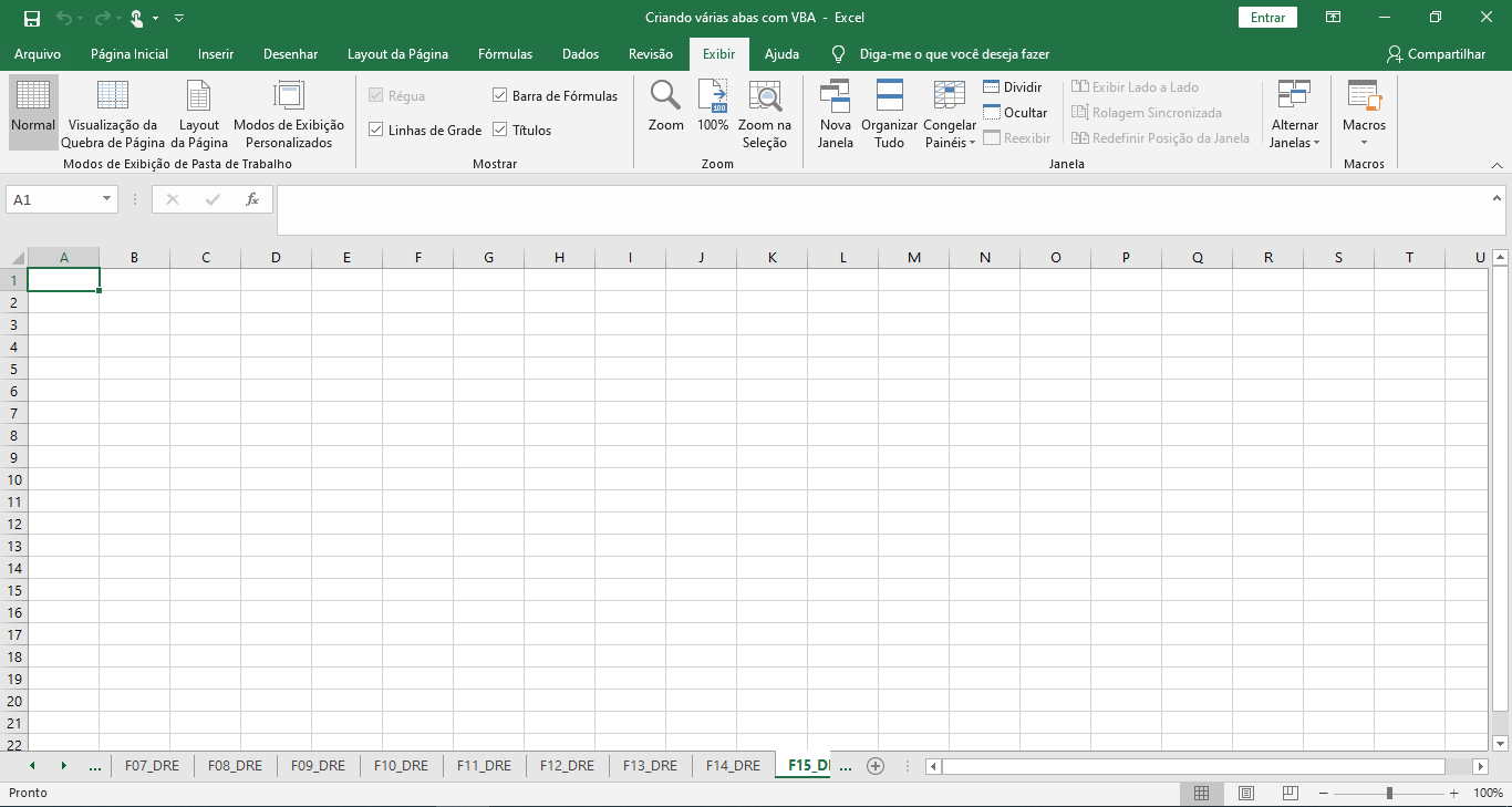Criando várias abas com VBA - Excel Genial