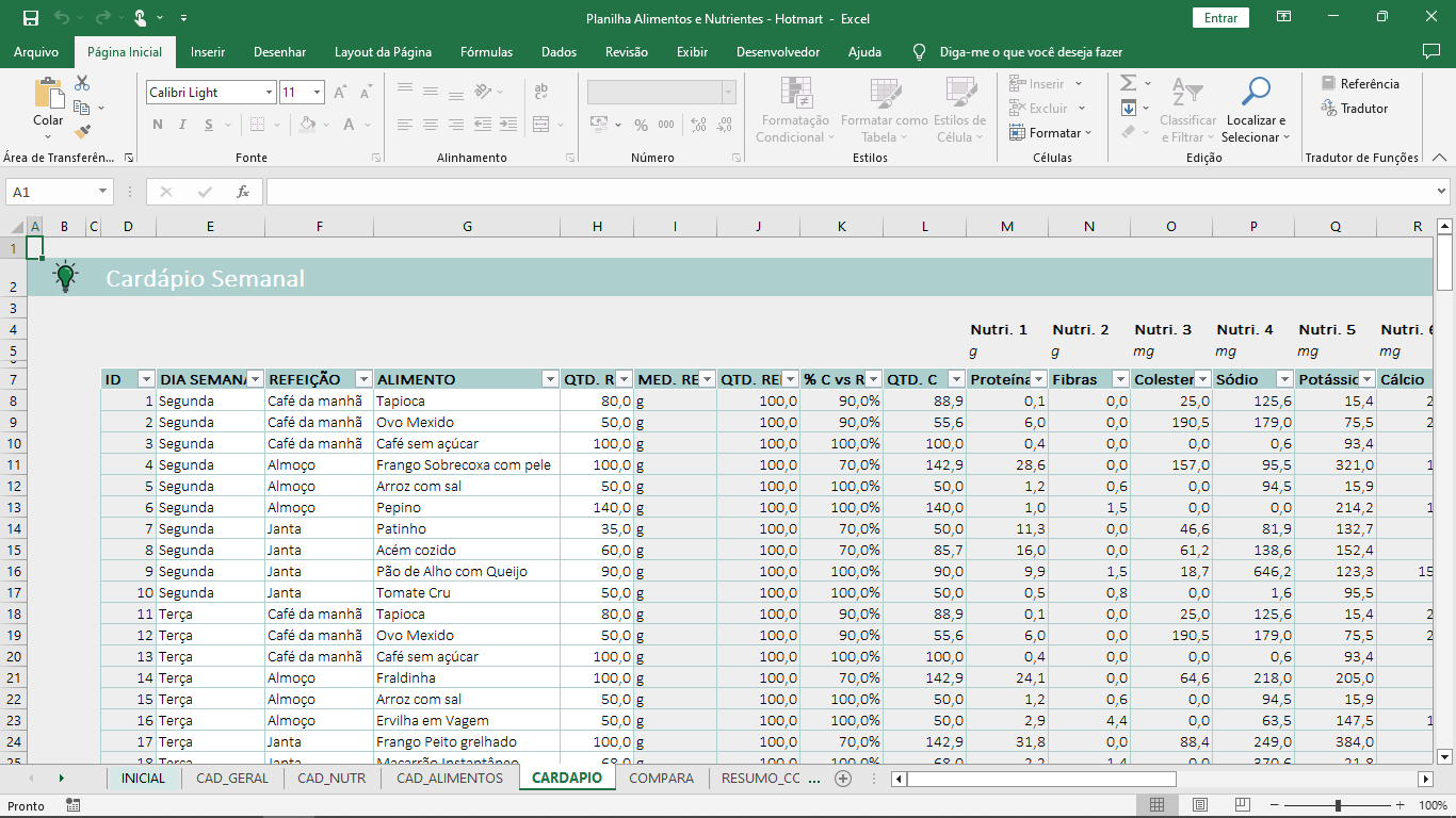 Calculadora de Macros - Excel Genial