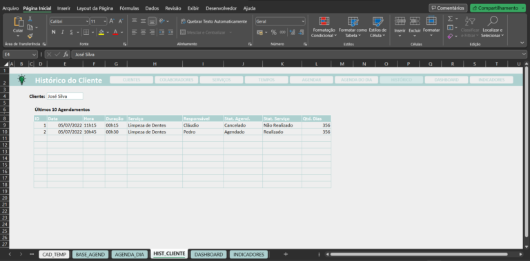 Planilha de Agendamento - Excel Genial