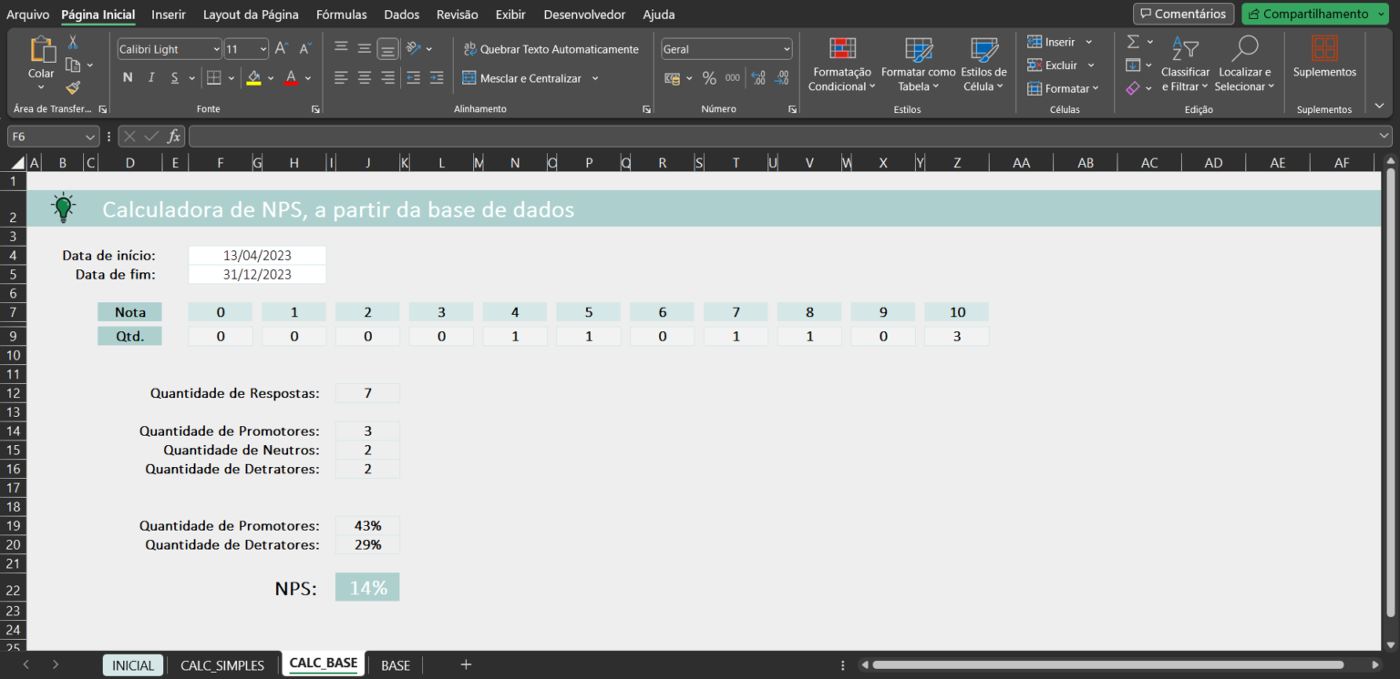 Calculadora NPS - Excel Genial