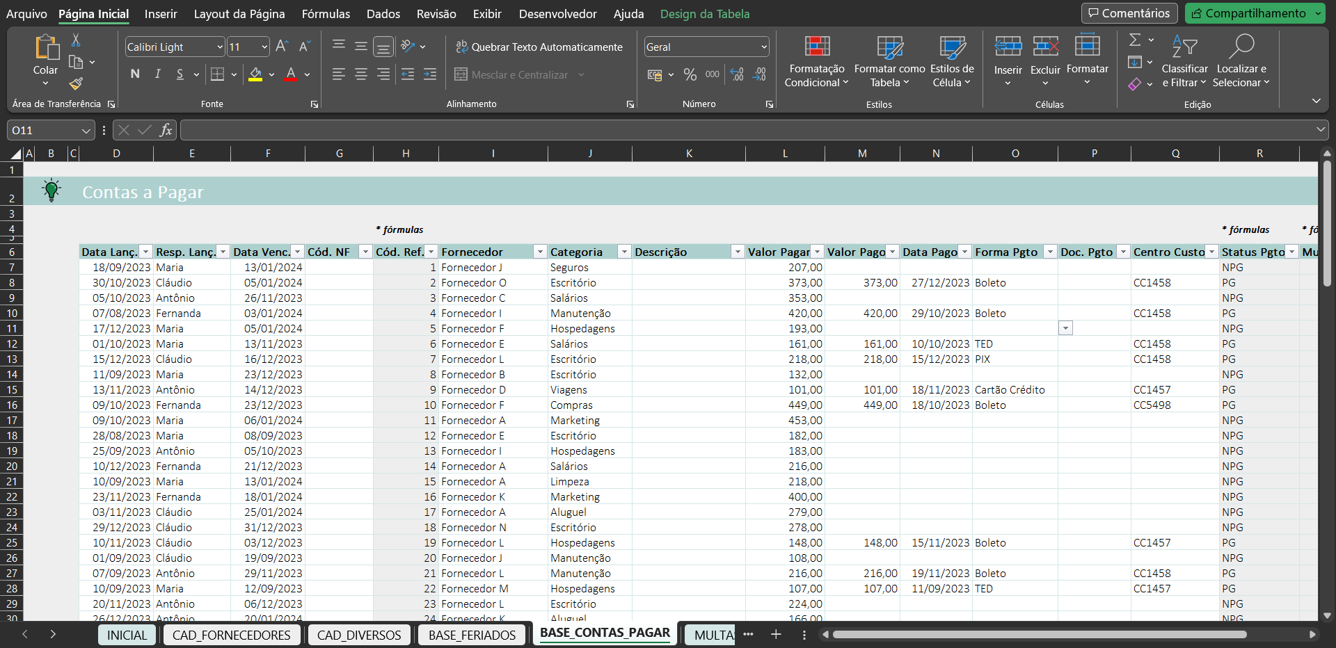 Planilha de Contas a Pagar - Excel Genial