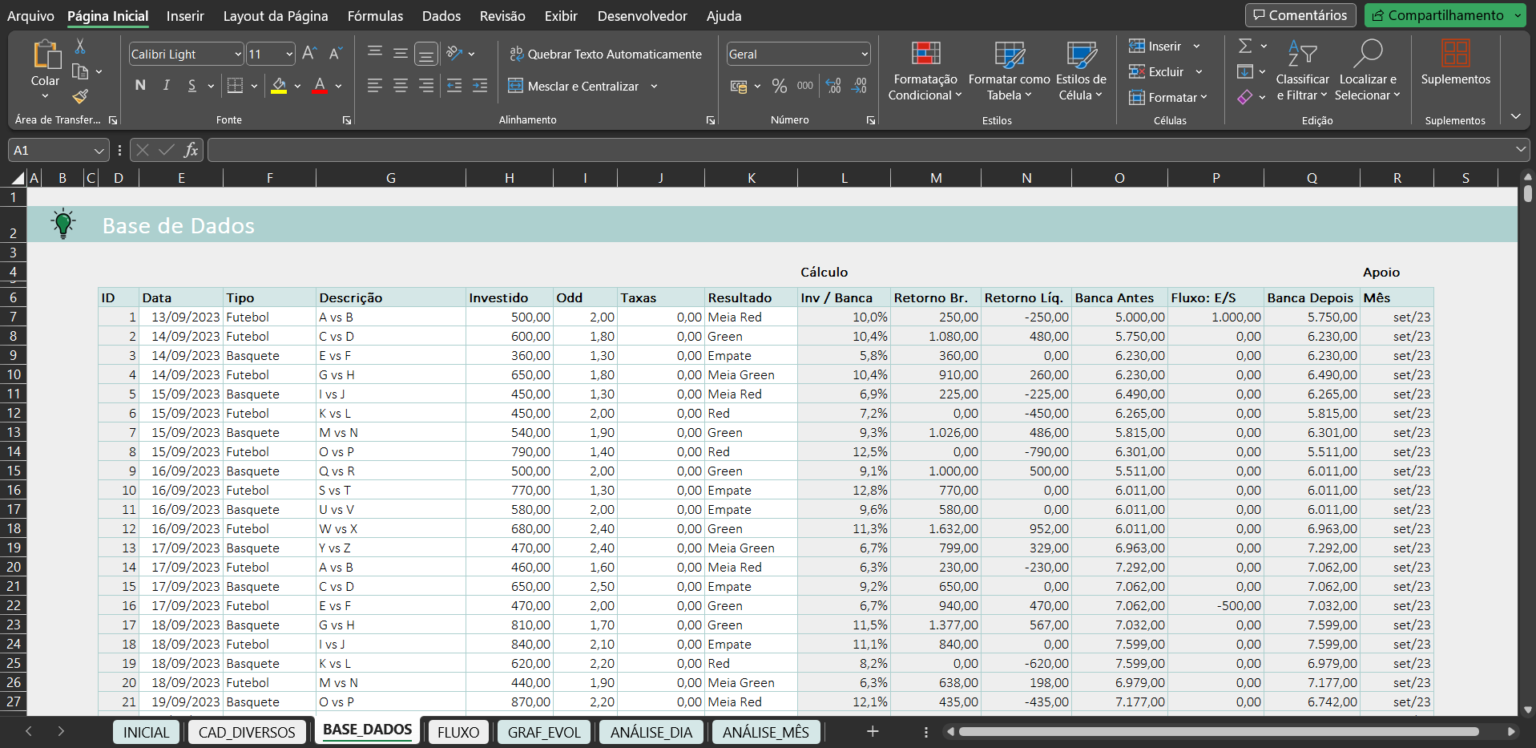 Planilha Gestão de Banca - Excel Genial