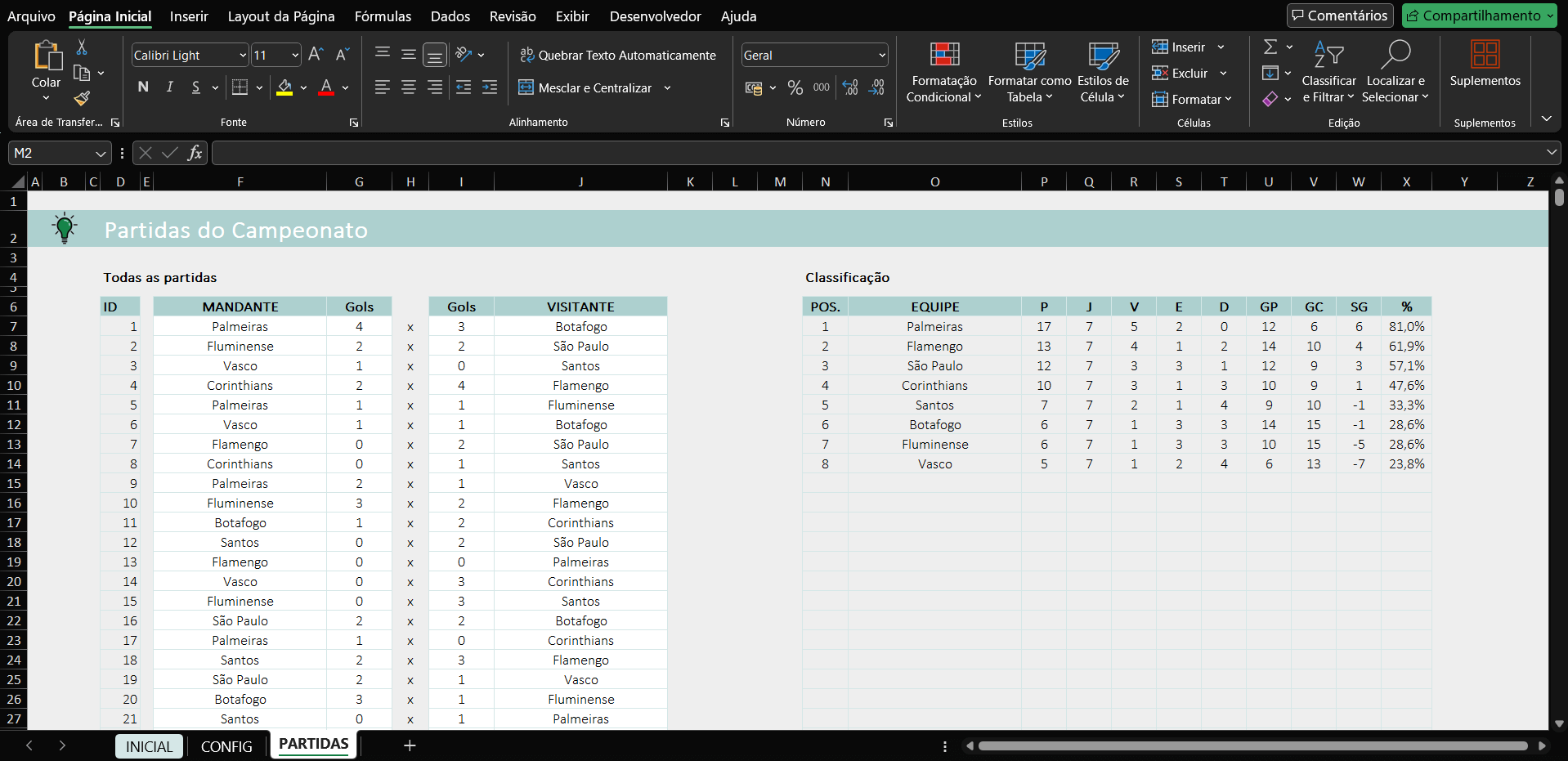 Tabela de Torneio - Excel Genial