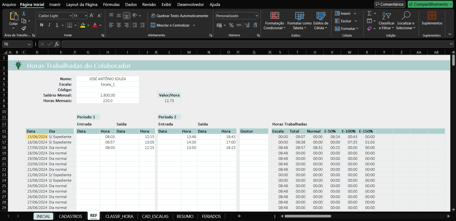 Planilha de Horas Extras - Excel Genial