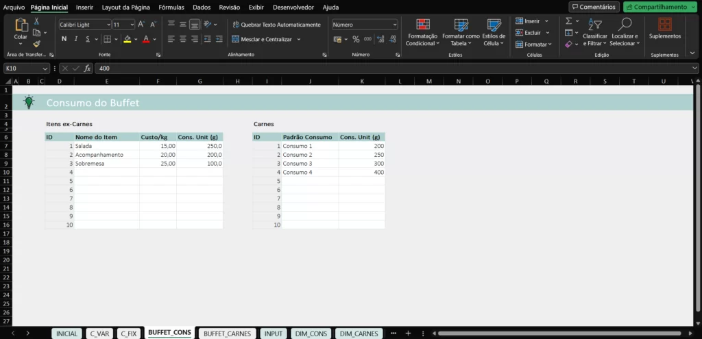 Planilha Orçamento Buffet - Excel Genial