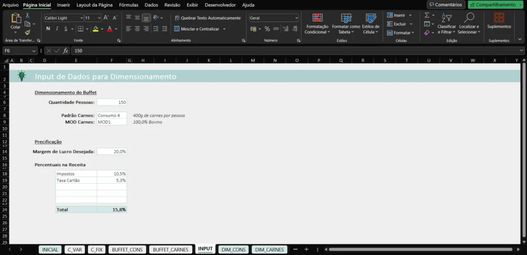 Planilha Orçamento Buffet - Excel Genial